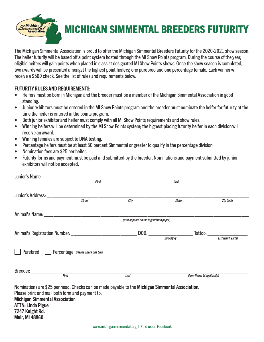 Michigan Simmental Breeders Futurity - Michigan Simmental Association